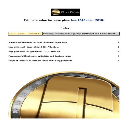 OneCoin potentialvalue estimate calculations | PDF