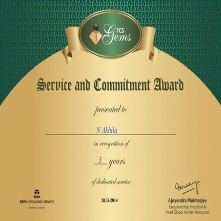 Service & Commitment Award | PDF