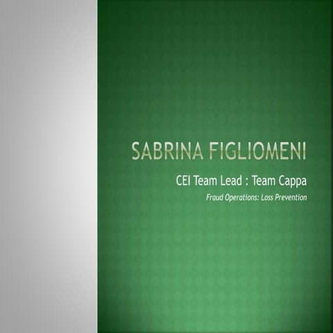 CEI TEAM LEAD _ Sabrina Figliomeni | PPTX