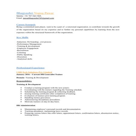 bhagyashri Resume | PDF