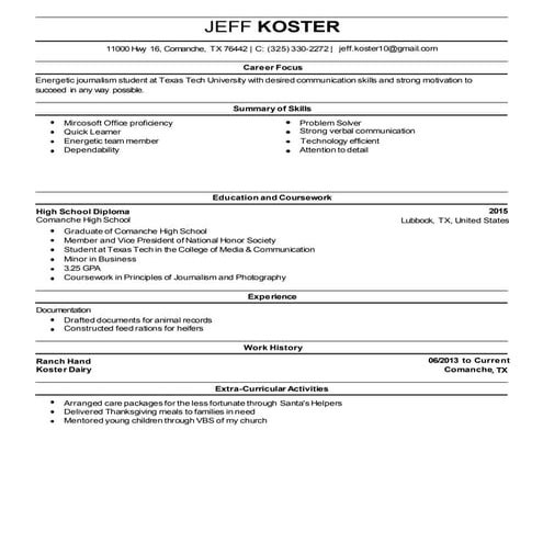 Jeff Koster Resume 1 | DOCX