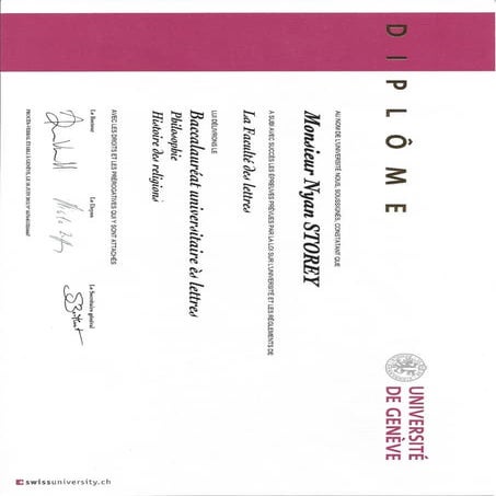 Nyans diplome Geneve | PDF