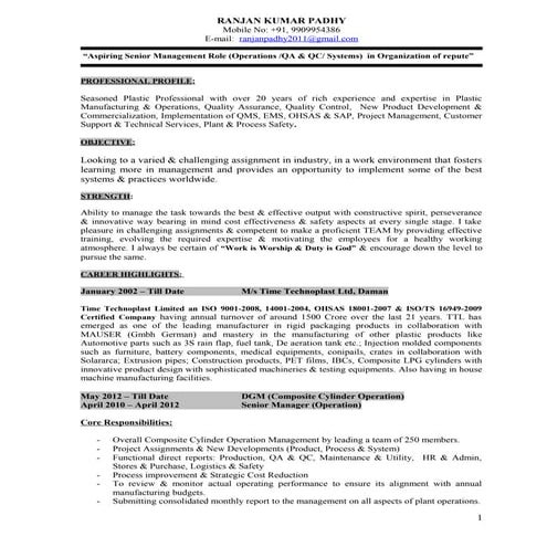 Professional Profile | DOC