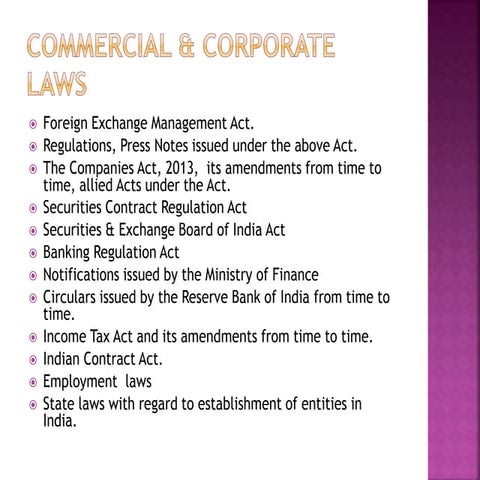 Commercial & Corporate Laws | PPT