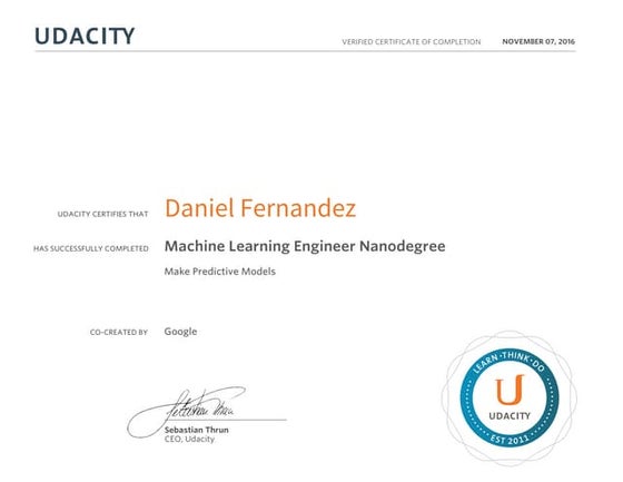 Slava Rybalka Machine Learning Engineer Certificate | PPT
