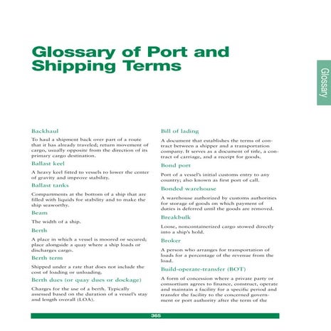 Glossary of Port and Shipping Terms | PDF