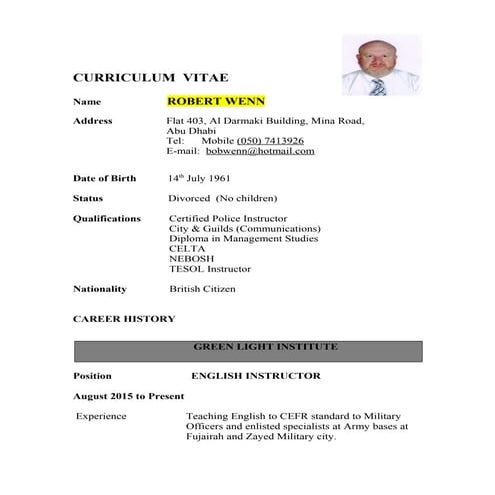 CV-Robert Wenn | DOC