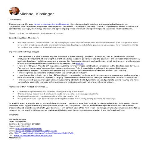 Michael Kissinger Resume | PDF
