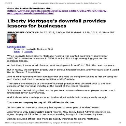 Business First - Liberty Mortgage | PDF