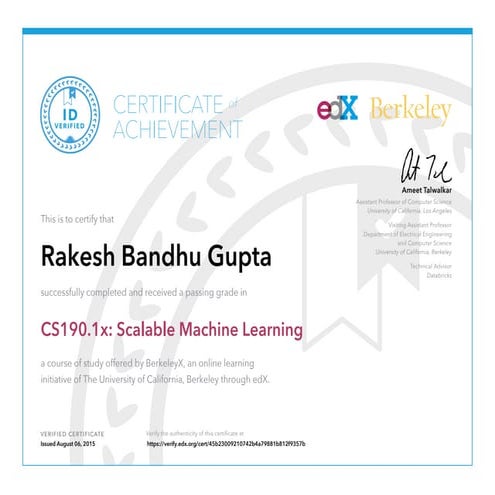 SparkMLCertificate | PDF