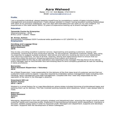 AZRA CV | ODT | Retail Industry | Industries