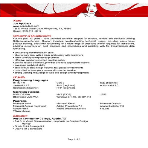 JoeApodacasResume | PDF