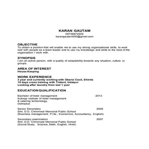karan resume | PDF
