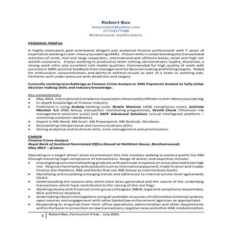 Robert Bax CV | DOCX
