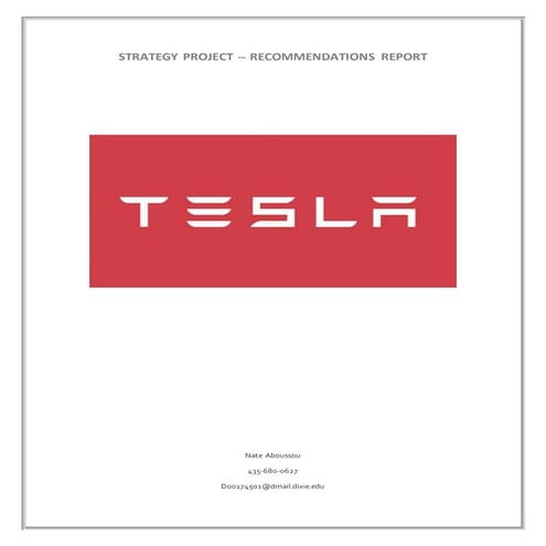 Tesla Strategy Recommendations Report | DOCX
