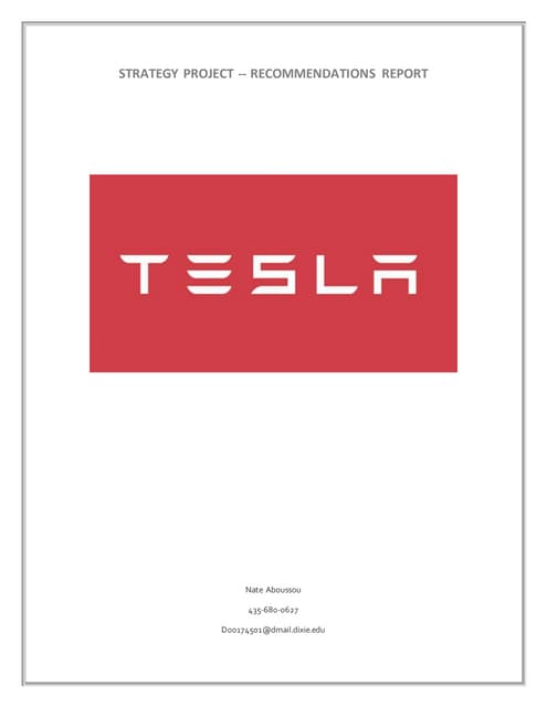 Tesla Motors Introduction Into INDIA | PPTX