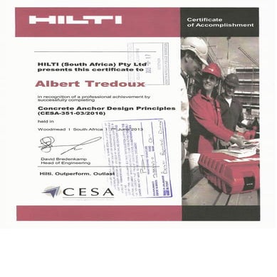 HILTI Anchor Design Principles Cert. | PDF