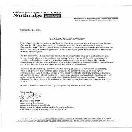 Dr Vedds recommendation letter | PDF