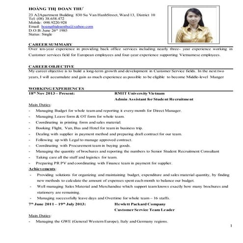 Andrew Sunley CV | PDF