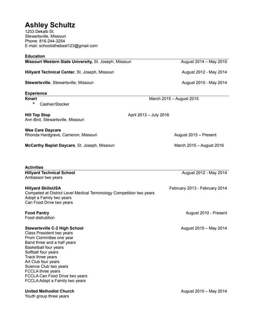 Elizabeth Leonhardt resume | PDF
