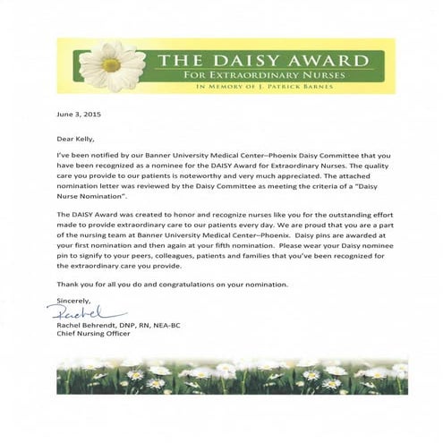 Kelly St Clair Daisy Award 04 2014 | PDF