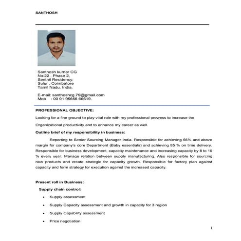 C.G.Santhosh-Resume | DOC