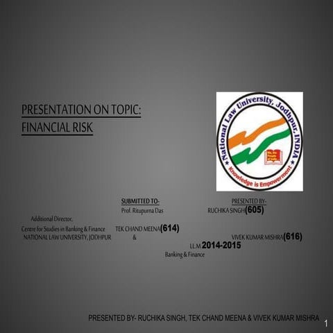 Financial Risk | PPTX | Stocks and Bonds | Personal Investing