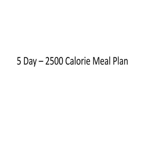 5 day – 2500 calorie meal plan | PPTX