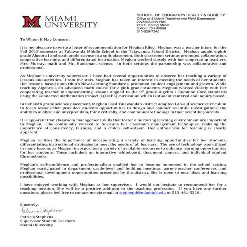 Recommendation Letter 3 | PDF