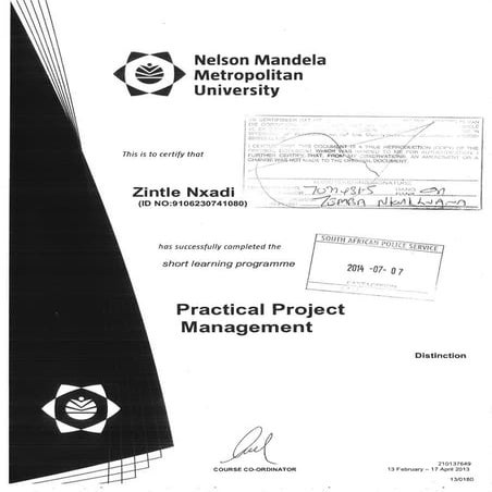 Practical Project Management Certificate | PDF