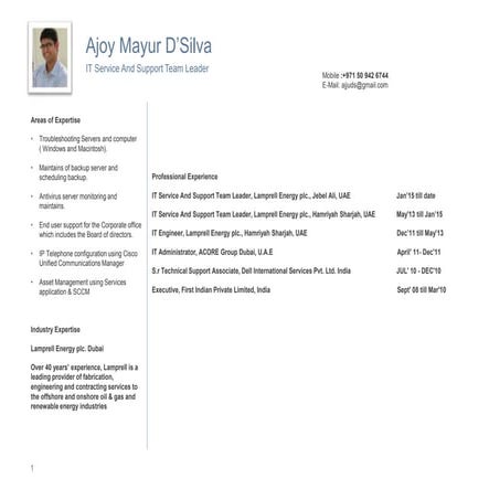 CV - Ajoy D'Silva | PPSX