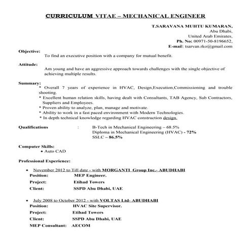 Saravanan resume | DOC