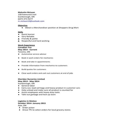 Wordpad Mick resume 2016 (handout) | RTF