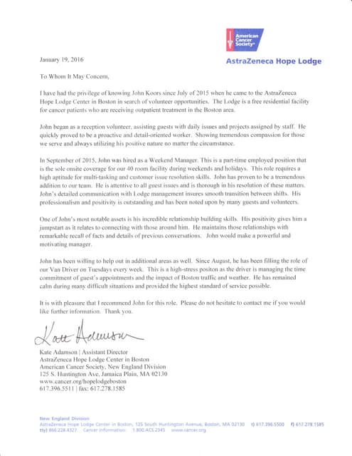 Letter of Recommendation | PDF | Bars & Restaurants | Attractions