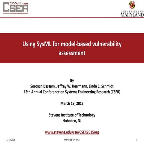 paper 35_Using SysML for model-based vulnerability assessment_Soroush_Bassam_031615_2-2 | PPTX ...