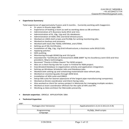 GAURAV_MISHRA_CV | PDF