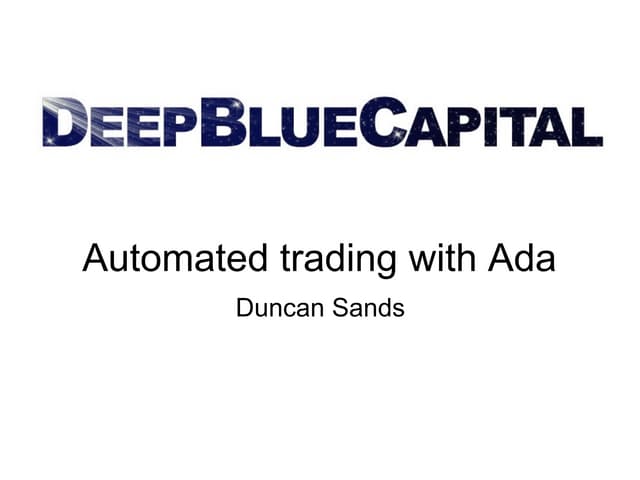 Tech Days 2015: Customer Presentation Deep Blue Capital | PPT Tech Days 2015: Customer Presentation Deep Blue Capital | PPT