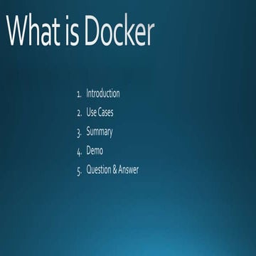 What is Docker | PPT
