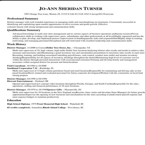 Jo-Ann Sheridan Turner Resume 2 | PDF