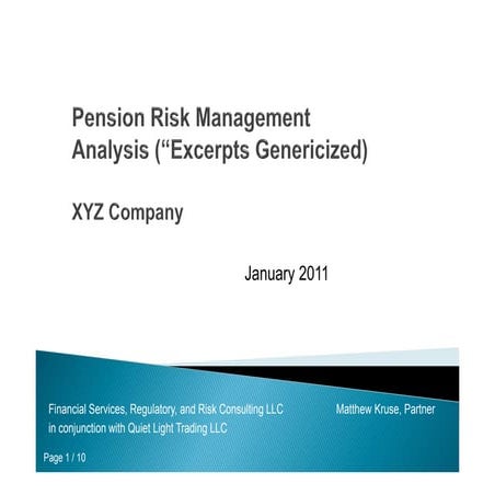 Pension Risk Management Excerpts Genericized | PDF