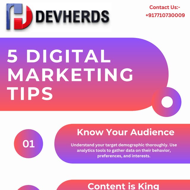 5 Digital Marketing Tips | Devherds Software Solutions | PDF