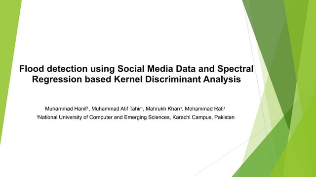Mediaeval 2017 Satellite Task Flood Detection Using Social Media Data And Spectral Regression