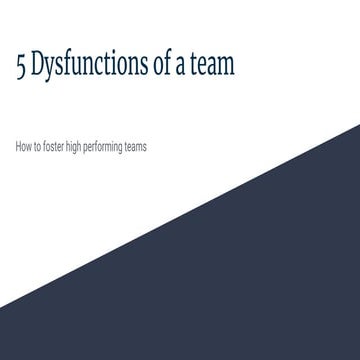 5 dysfunctions of a team | PDF | Resume Writing and Advice | Job Search