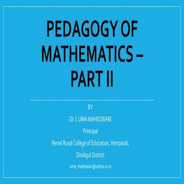 5e. Pedagogy of Mathematics (Part II) - Coordinate Geometry - ex 5.5 ...