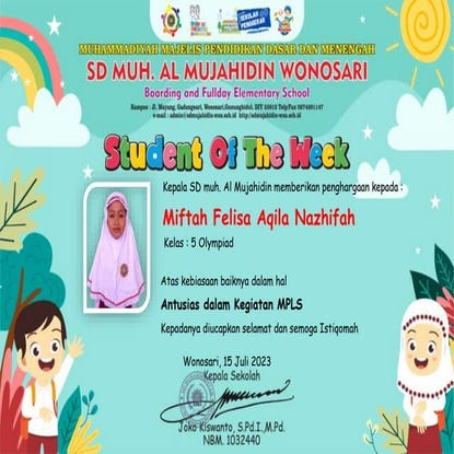 student of the week in the elementery school | PPTX