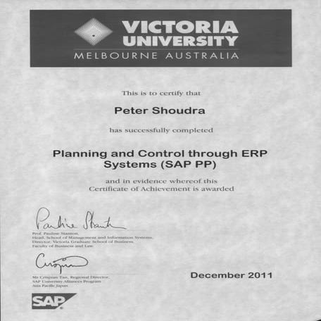 SAP Certificate 1 | PDF