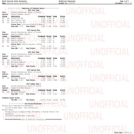 NCSUGraduateTranscript-Satterfield | PDF