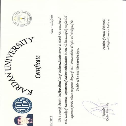 My University Certificate | PDF