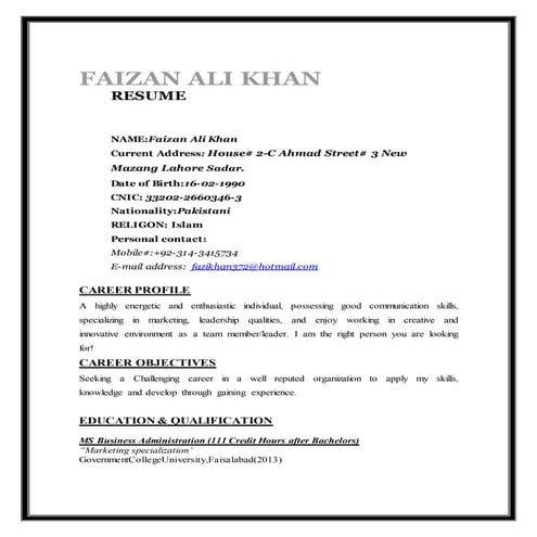 faizan Resume.. | PDF