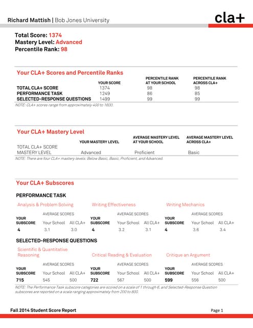 SAT Report of Roberto Marley | PDF